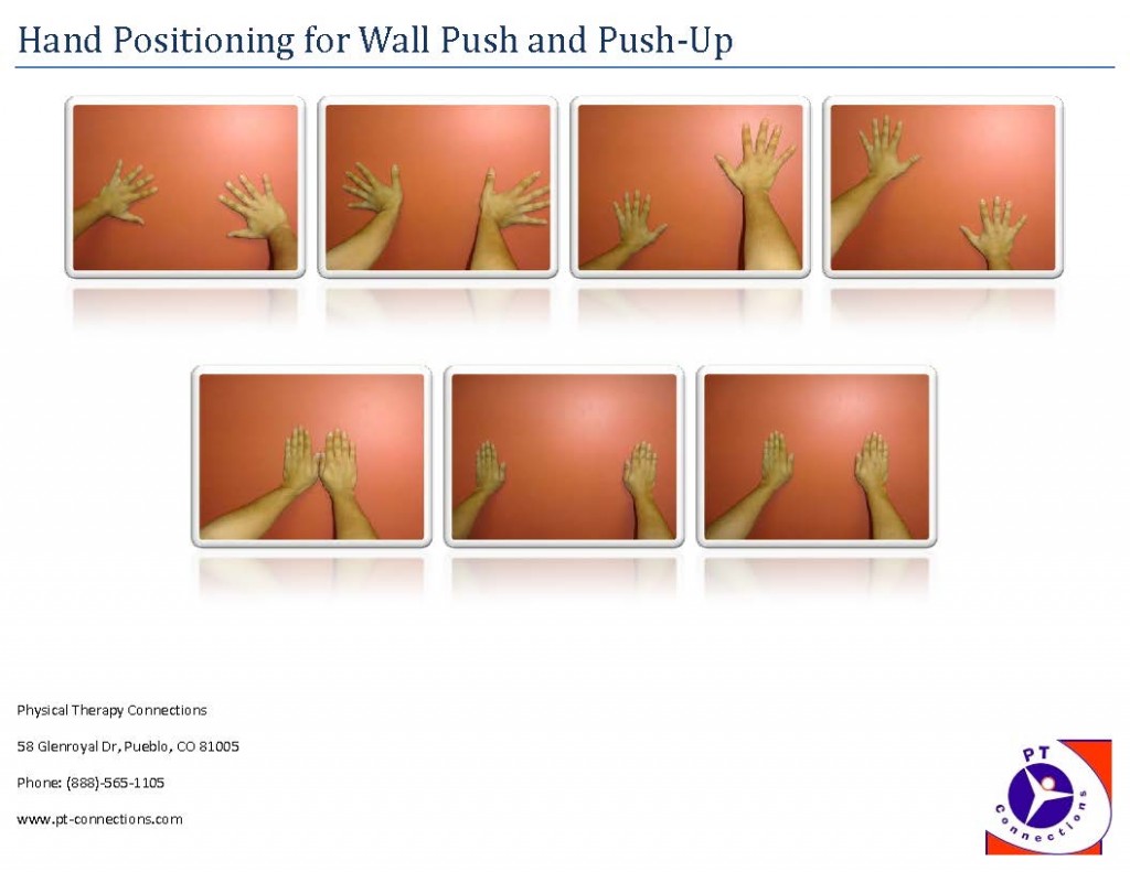 Wall Push hand positioning - Physical Therapy in Pueblo - PT Connections